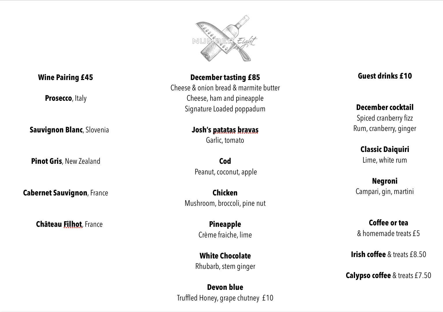 Sample Menu Number Eight